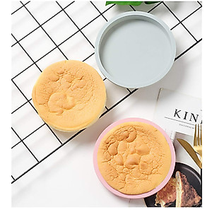 Layer Cake Pan Set, 6 Inch Round Rainbow Cake Pans Silicone Mold, Non-Stick Silicone Cake Bakeware Mold for Rainbow Cake Pizza Vegetable Pancakes (Set of 4)