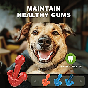 GFECMX Dog Toys for Small Dogs - Indestructible Dog Toy, Puppy Chew Toys for Teething - for Boredom,Dog Enrichment Toys,Puppy Toys to Keep Them Busy,Chew Toys for Aggressive Chewers,Medium,Bacon,Red