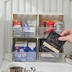 Tea Bags Storage Holder Dustproof Milk Tea Bag Organizer Rack Detachable Storage Box Divided Storage Bins Tea Bag Holder Organizer