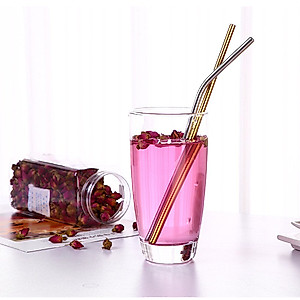 Reusable Stainless Steel Drinking Straws, 20 Pcs 4 Size - 6.3'' 7.1'' 8.5'' 10.5'', BPA Free Long Short Smoothie Drinking Curved Bent Straws with 2 Brushes and Carry Bag, Fit for 10/20/30 oz Tumblers