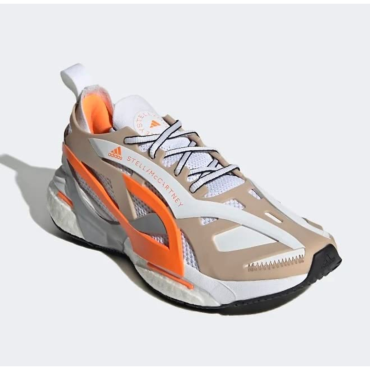 adidas by Stella McCartney SOLARGLIDE Women’S Running Shoes, Ash Pearl/Cloud White/Signal Orange, US 8