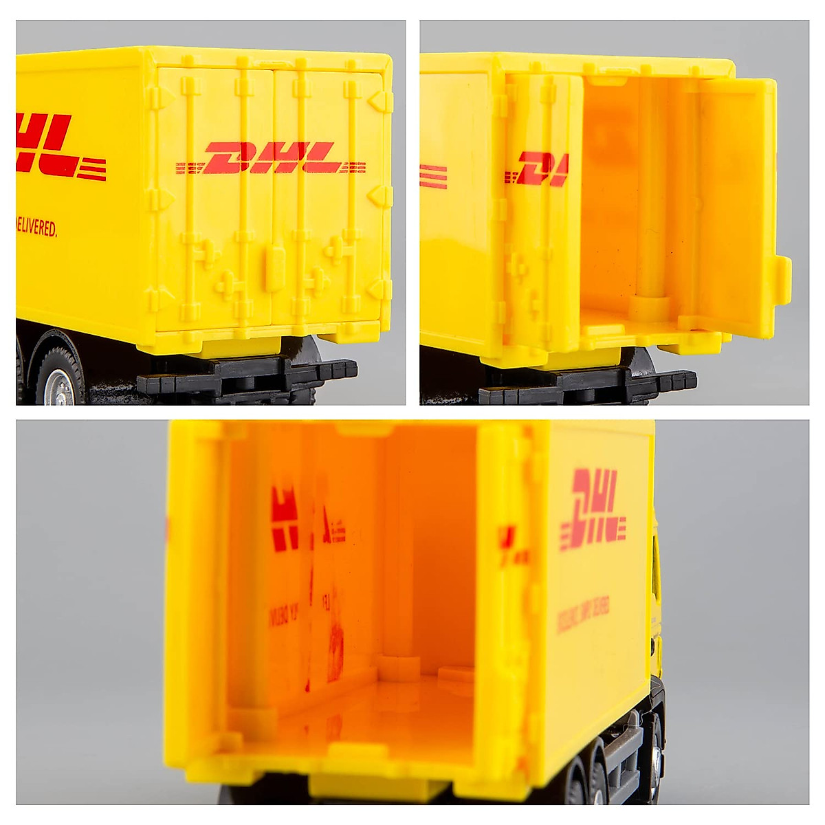 BDTCTK Compatible for DHL Container Truck Car Model Toy Cars, Zinc Alloy Die-Cast Vehicles Kid Toys for Boy Girl Gift