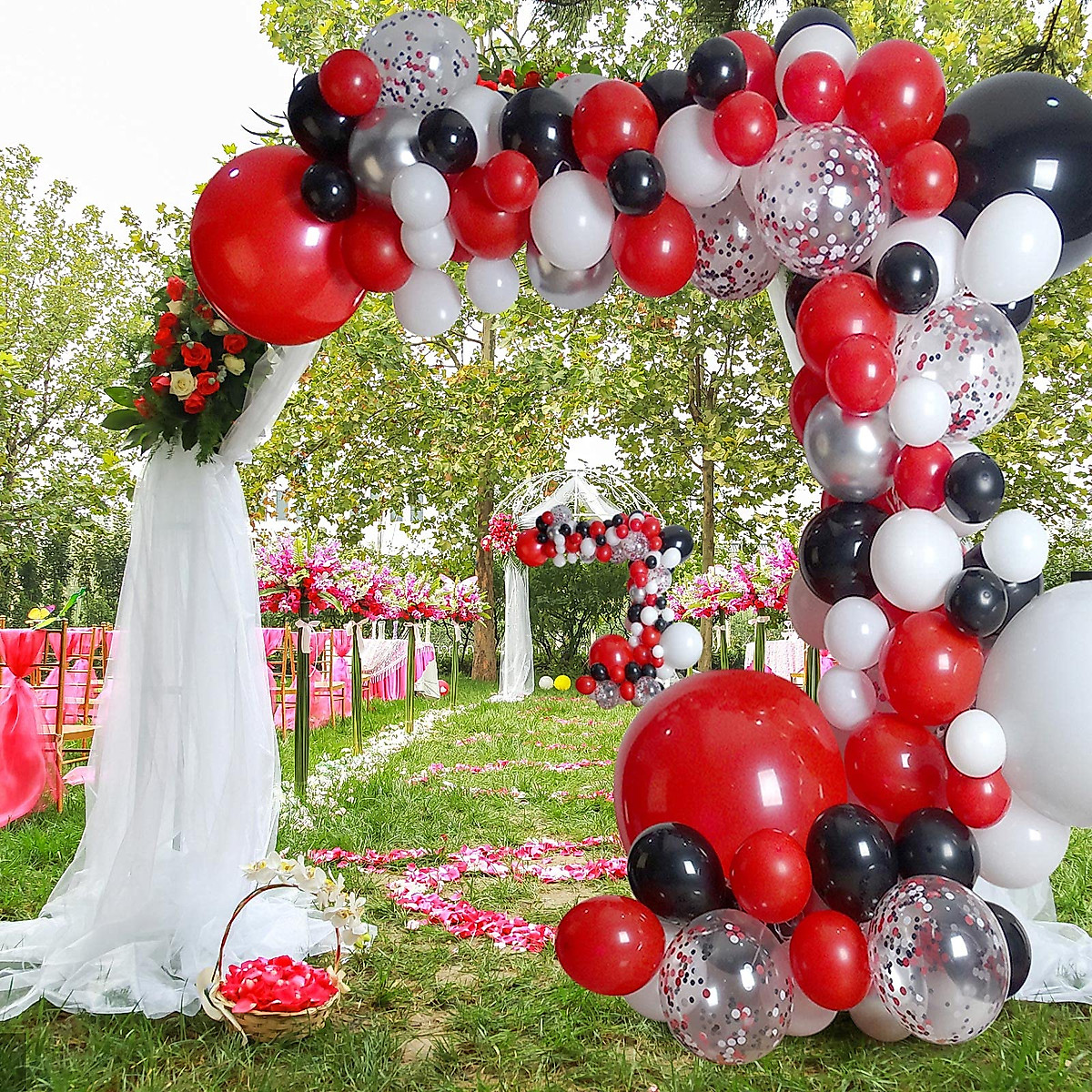 Blue White and Silver Balloon Garland Kit - 154Pcs Blue White and Silver Balloons for Baby Shower, Birthday, Wedding Party Shop Decoration