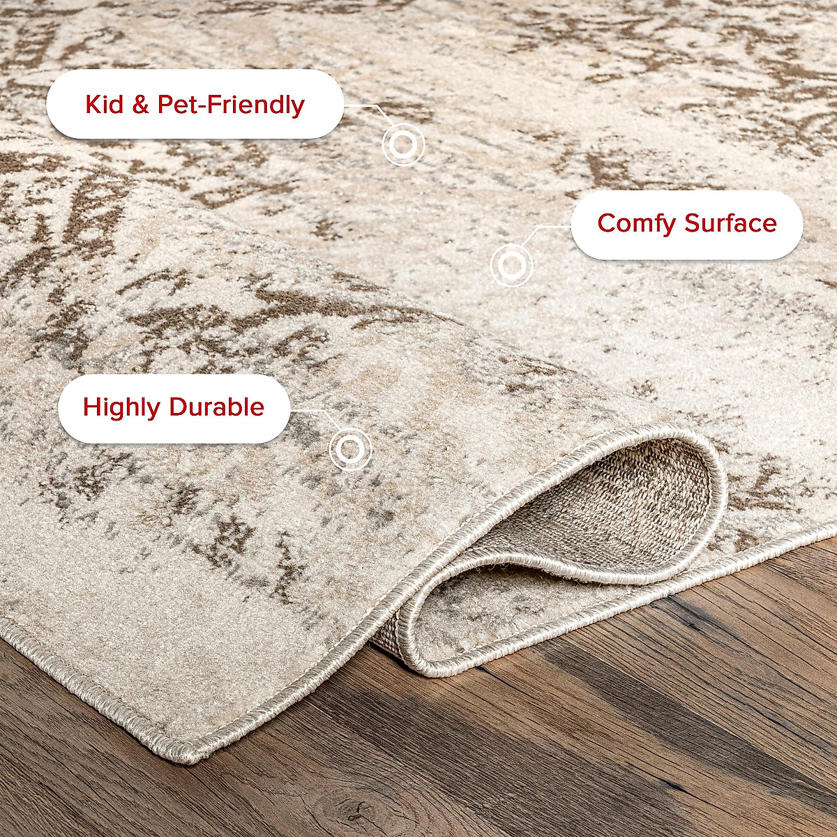 nuLOOM Freja Floral & Paisley 2x12 Runner Rug for Living Room Bedroom Dining Room Entryway Hallway Kitchen, Beige/Ivory