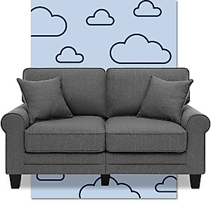 Serta Copenhagen Love Seats, 61" Loveseat, Dark Gray