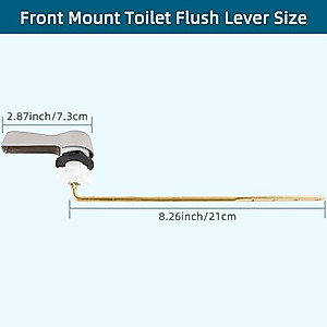 Hygie Rinse 2Pack Front Mount Toilet Handle Replacement Kit Compatible with American Standard/Glacier Bay/Gerber, Universal Toilet Flush Lever with Flapper Chain, Brushed Nickel