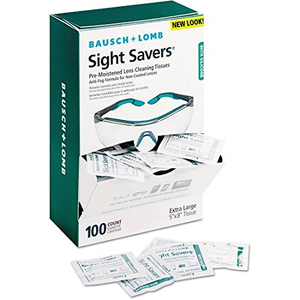 Sight Savers Pre-Moistened Anti-Fog Tissues with Silicone, 100/Box
