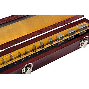 Mitutoyo - 516-103-26 Steel Rectangular Micrometer Inspection Gage Block Set, ASME Grade 0, 1.0 - 25 mm Length (10 Blocks)