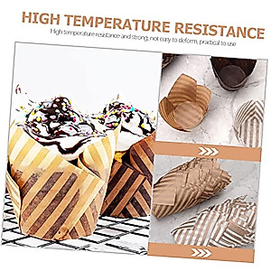 UPKOCH 200pcs Cuake Party Design Dark Shower Tulip Wrappers Liners Wedding Shop Paper Liner Dessert Baking for Greaseproof Decoration Birthday Portable Muffin Cake and New Cases