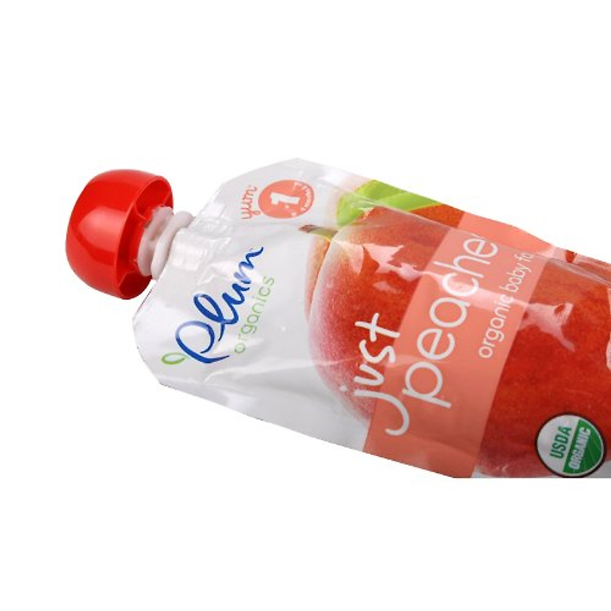 Plum Organics Just Fruit, Peaches, 3.5-Oz Pouches (Pack of 12)