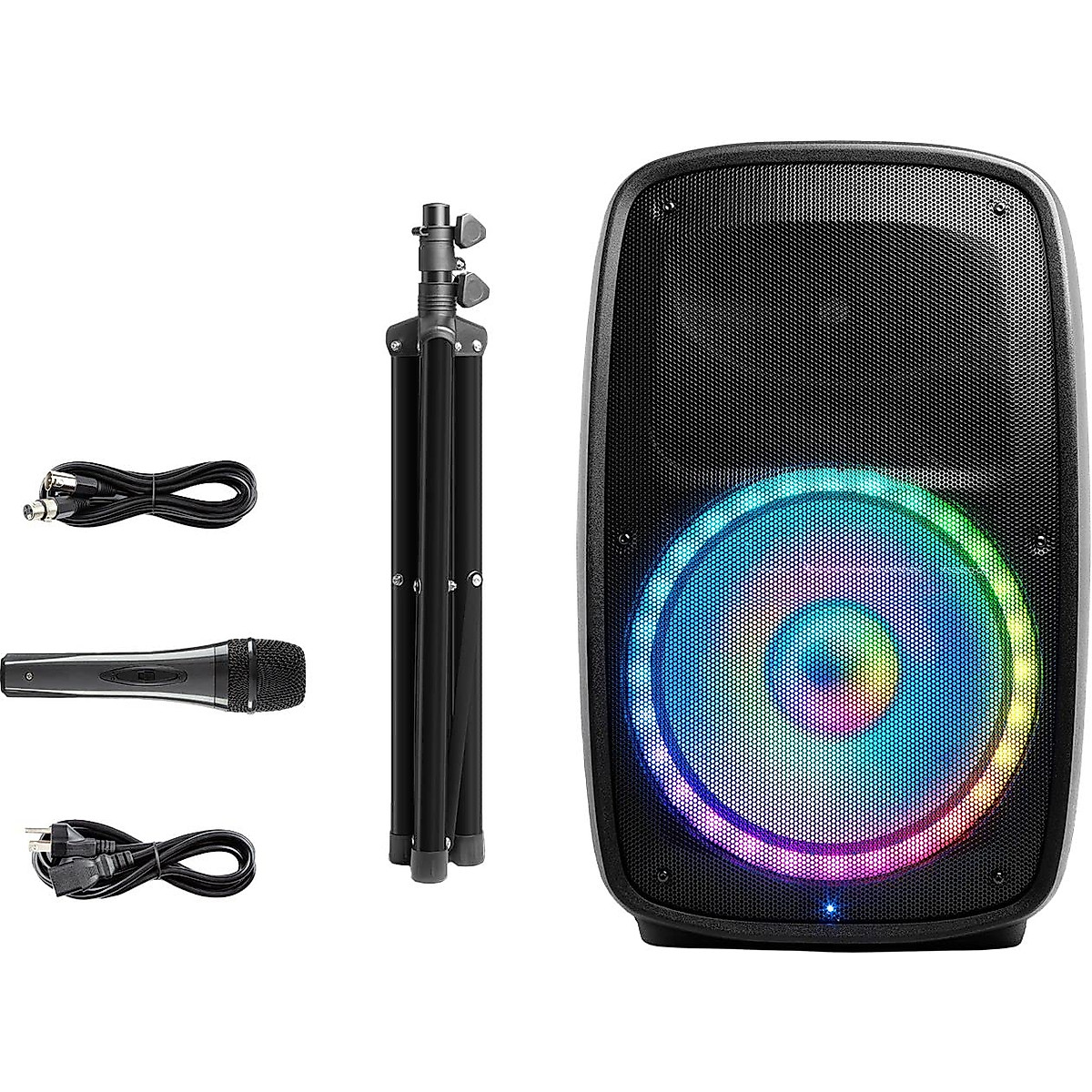 Ion Audio Total PA Glow Max - Bluetooth Speaker 500W PA System with Microphone Stand and LED Lights (Renewed)