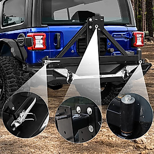 OEDRO Front & Rear Bumpers w/Tire Carrier Compatible for 2018-2025 Jeep Wrangler JL & Unlimited JLU (2/4 Doors), Full Width Back Bumper w/ 4 x LED Lights & Hitch Receiver & D-Rings & Reflective Armor