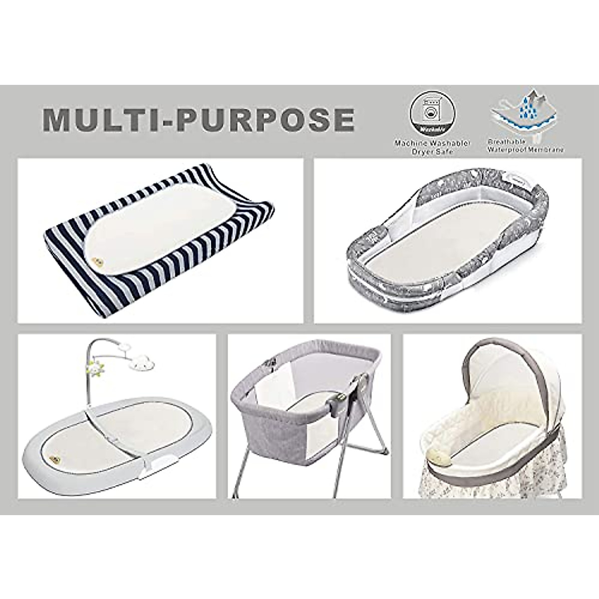 Longer Waterproof Changing Pad Liners for babies 3 Count by BlueSnail (snow white, 13.3"x26")