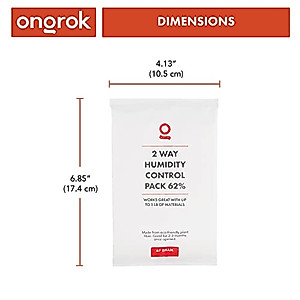 4 Pack of 67 Gram, 62% RH, Two Way Humidity Packs by ONGROK, Individually Sealed to Last Longer, Moisture Packs