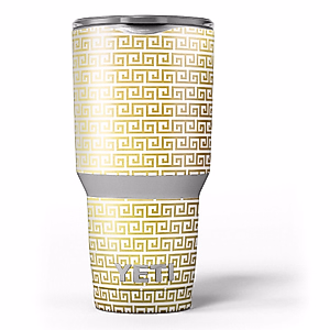 Design Skinz Golden Greek Pattern - Skin Decal Vinyl Wrap Kit Compatible with The Yeti Rambler Cooler Tumbler Cups