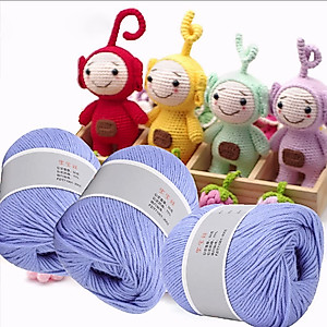 Milk Cotton Thread Colorful Baby Milk Cotton Yarn Soft Chunky Baby Milk Cotton Crochet Knitwear DIY Hand Knitting Yarn Mulit-Colorful Optional(Light Blue)