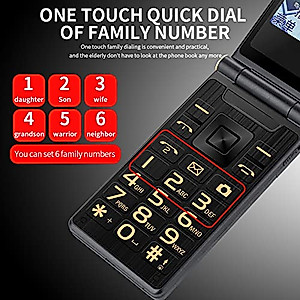 ASHATA Unlocked Flip Cell Phone for Senior, 2G SOS Big Button Mobile Phone with 2.8 Inch LCD and Large Keypad, 5900mAh Long Standby, 32MB Memory Basic Cell Phone for Elderly