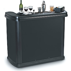 Carlisle FoodService Products Maximizer Portable Travel Bar Table with Locking Casters for Catering, Buffets, Restaurants, Ldpe, 56 X 26.5 X 48.5 Inches, Black