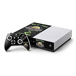 Skinit Decal Gaming Skin Compatible with Xbox One S Console and Controller Bundle - Officially Licensed Warner Bros Rick and Morty Spaceship Design