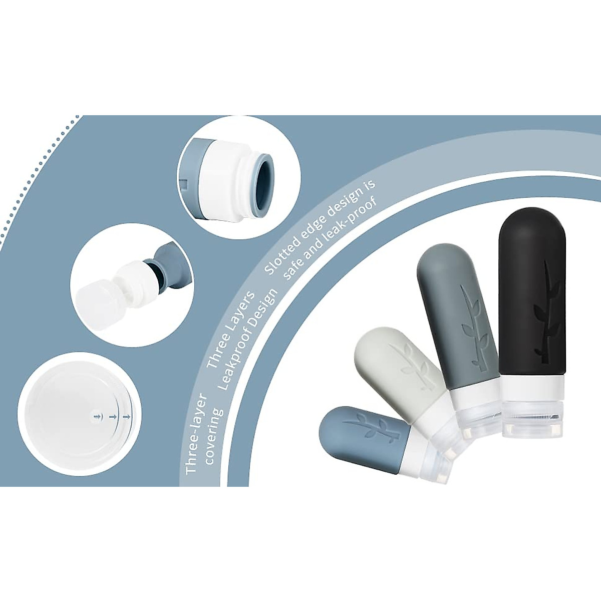 18pack Travel Bottles for Toiletries,TSA Approved Silicone Travel size Containers for Toiletries,Leak Proof Refillable Liqus Shampoo And Conditioner Travel Essentials toiletry Bottles