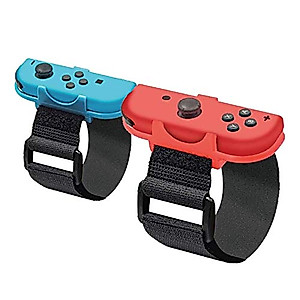 [4 Pack]Wrist Bands and Leg Strap Ring for Nintendo Switch Fit Adventure, Joy-Cons Controller Game Accessories, Adjustable Elastic Strap for Switch Controller Game