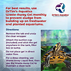 DrTim's Aquatics Freshwater Waste-Away Time Release Leave-in Gel – Natural Cleaner for Turtle Aquariums - Solution Dissolving & Cleaning Organic Sludge Waste Small 2 Pack Treats 20 gal