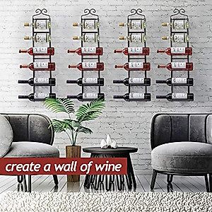 Sagler Towel Rack and Wine Rack - Bronze Wall Wine Rack - Wall Mounted Wine Rack fits up 6 Level Wine Bottles and Many Towels - fits as Bathroom Towel Holder, or Towel Hanger, or a Cap Rack