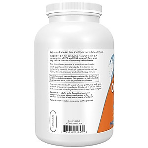 NOW Foods Supplements, Omega-3 180 EPA / 120 DHA, Molecularly Distilled, Cardiovascular Support*, 500 Softgels