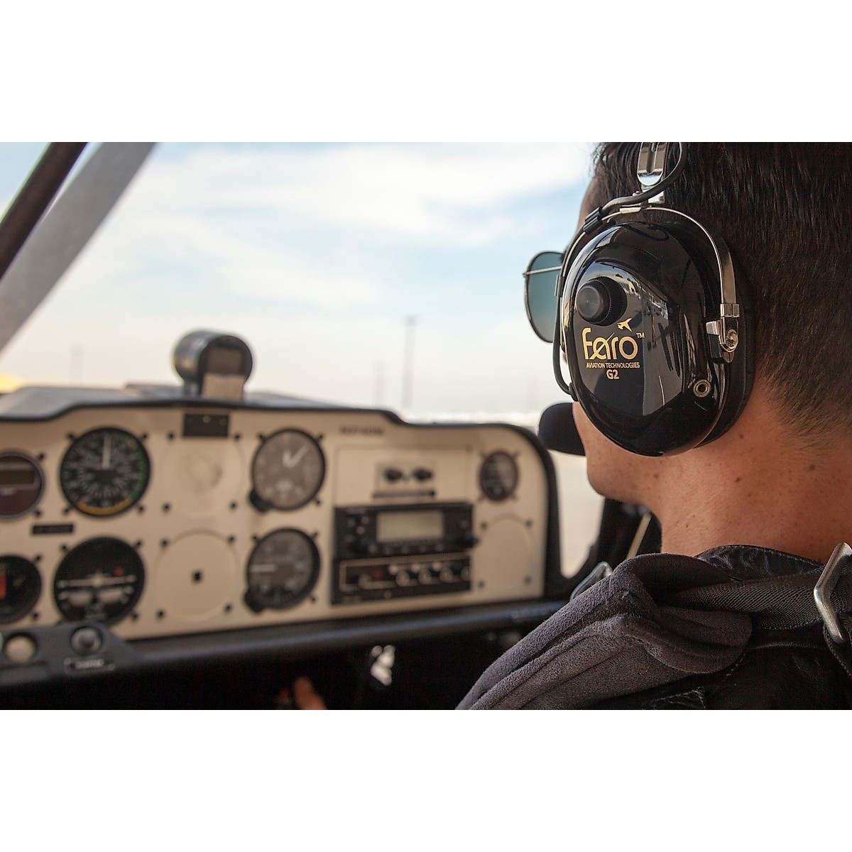 Faro G2 ANR (Active Noise Reduction) Premium Pilot Aviation Headset with Mp3 Input - Black