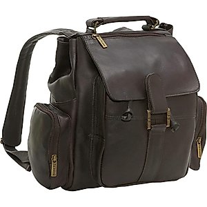 Le Donne Leather Classic Multi-Pocket Backpack – Premium Full-Grain Colombian Vaquetta Cowhide Leather Backpack,15”, Cafe