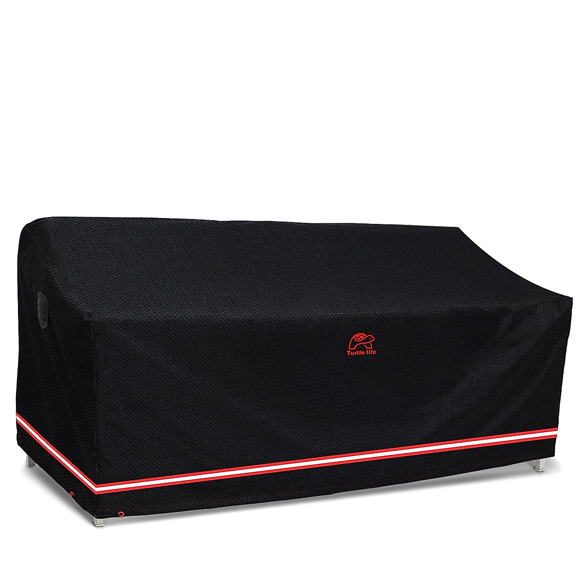 Turtle Life Patio Sofa Cover, Outdoor Heavy Duty Durable UV Water Resistant Anti-Fading Multi-Person Sofa Cover with 2 Upgrade Air Vents and 2 Buckles, Black, 72" W x 37" D x 35" H