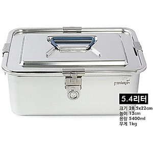 Greenkeeps All Stainless Steel Storage Airtight Food Container with Lid (5.4L (183 Oz))