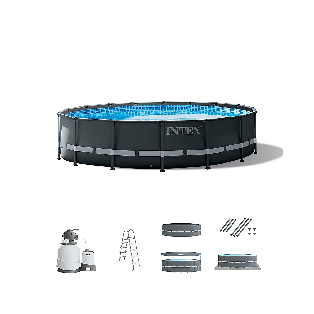 INTEX 26329EH Ultra XTR Deluxe Above Ground Swimming Pool Set: 18ft x 52in – Includes 2100 GPH Cartridge Sand Filter Pump – SuperTough Puncture Resistant – Rust Resistant – Easy to Assemble