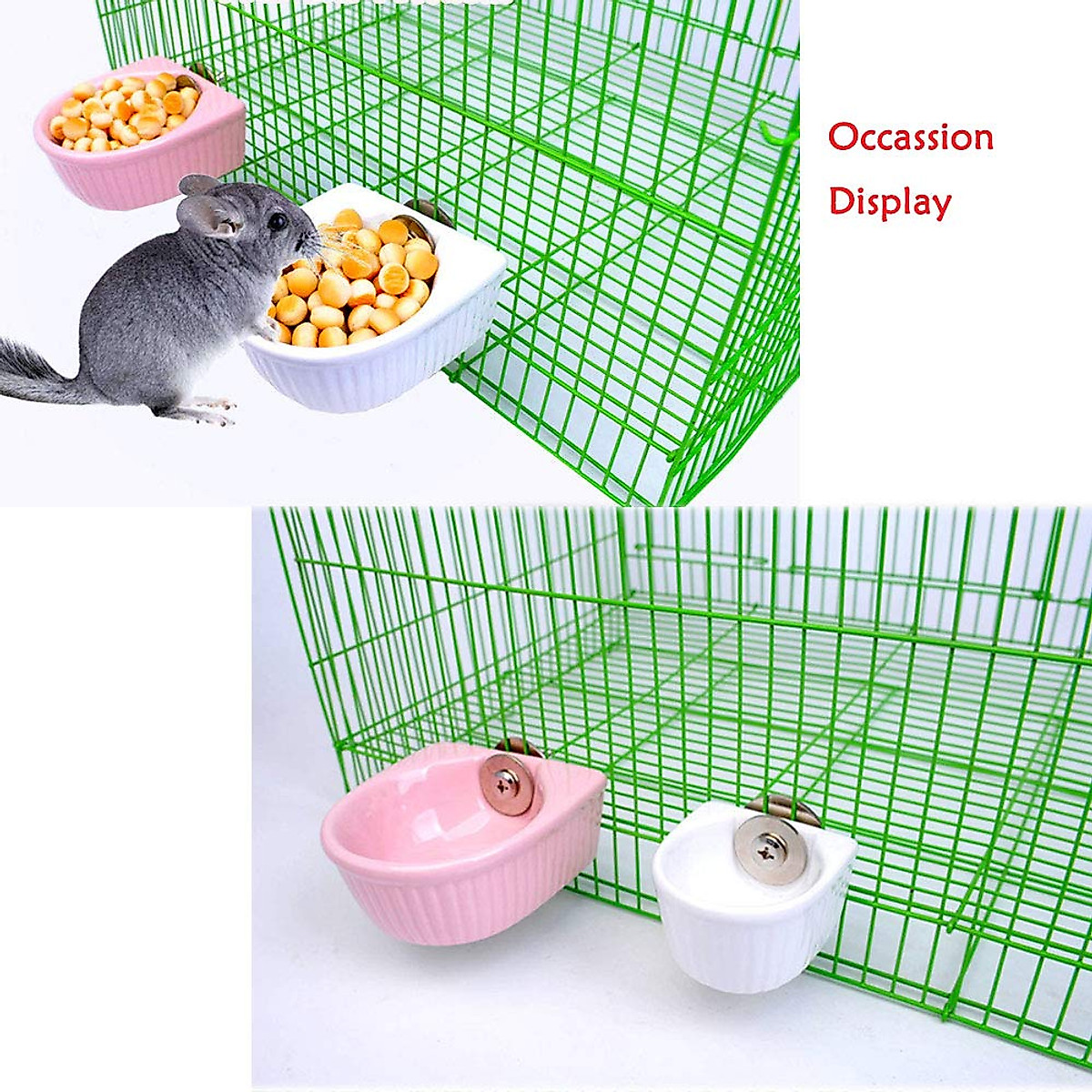 Oncpcare Small Animals Bowl, Hamster Feeder Cups, Detachable Cage Feeder Dish Cage Accessories for Small Animals Guinea Pig Chinchilla Hedgehog Ferret Rabbit Mink Parrot Squirrels Sugar Glider