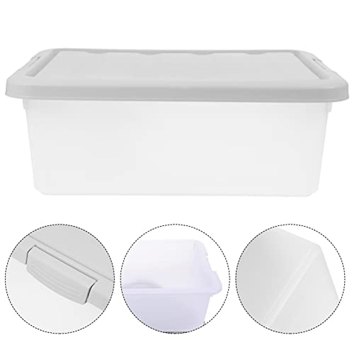 Cabilock Plastic Storage Bin with Lid Stackable Storage Tote Containers Plastic Containers Craft Tool and Toy Storage - Grey