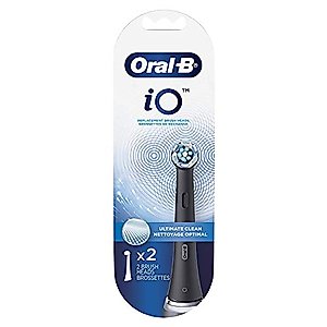 Oral-B iO Ultimate Clean Replacement Brush Heads, Black, 2 Count