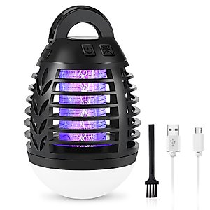 PRODCA Bug Zapper for Indoor & Outdoor, Rechargeable Mosquito Trap, Electric Mosquito Zapper, Fly Zapper for Home, Patio, Backyard, Camping (Black)
