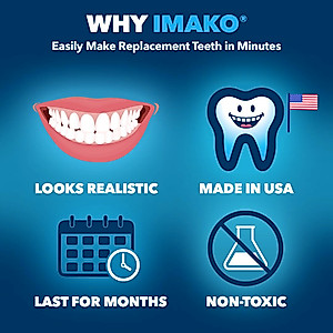 Imako Tooth Tinted Plastic - Natural Color - Temporary Tooth - Made in USA
