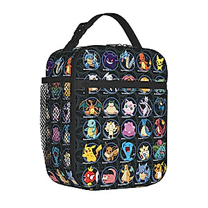 Quality Standard Flags Anime Lunch Box Boys Cartoon Lunch Bag With Bottle Holder, Game Themes Insulated Cooler Lunchbox For Men Girls Hiking Beach