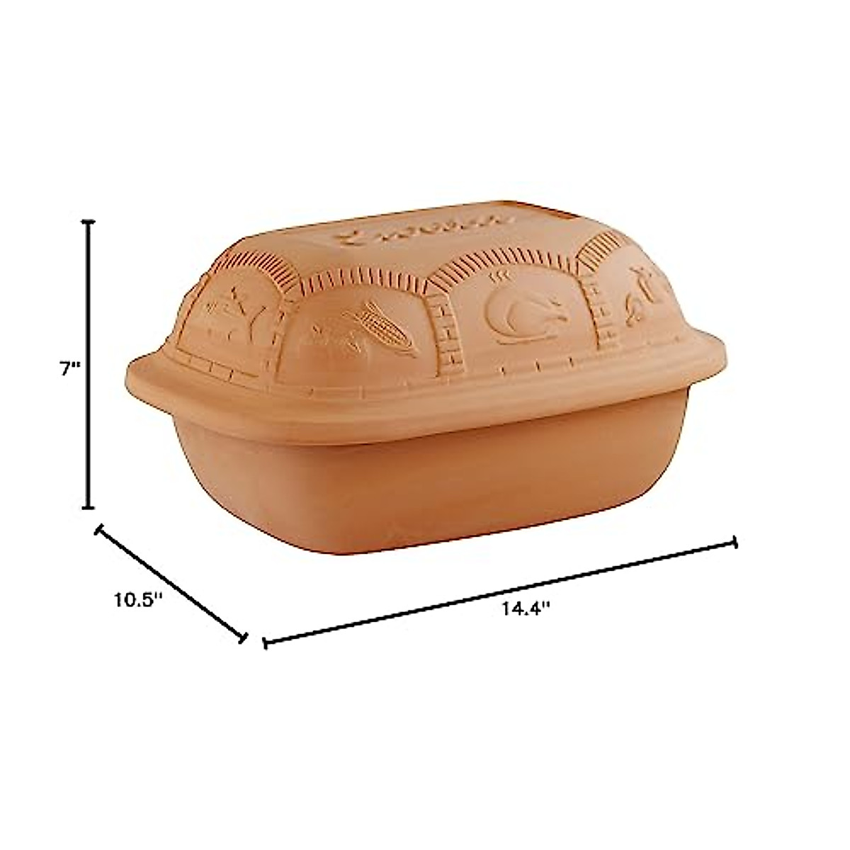 Eurita Clay Roaster, Non-Stick Dutch Oven, Healthy Clay Pot Cooking, With Free Recipe Guide, 4 Quarts