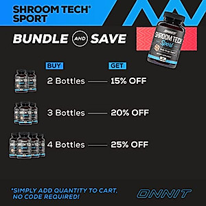 ONNIT Shroom TECH Sport (84ct) | All Natural Pre-Workout Supplement with Ashwagandha, Cordyceps Mushroom, and Rhodiola Rosea