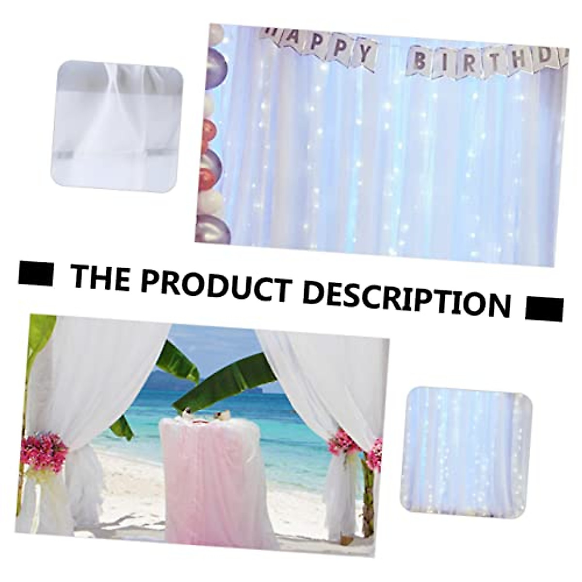 DECHOUS 1pc Chiffon Backdrop Curtain Wedding Backdrop Curtain Macrame Curtain Background Drapery Arches for Weddings White Wedding Dresses for Bride White Decor Wedding Background Drapery