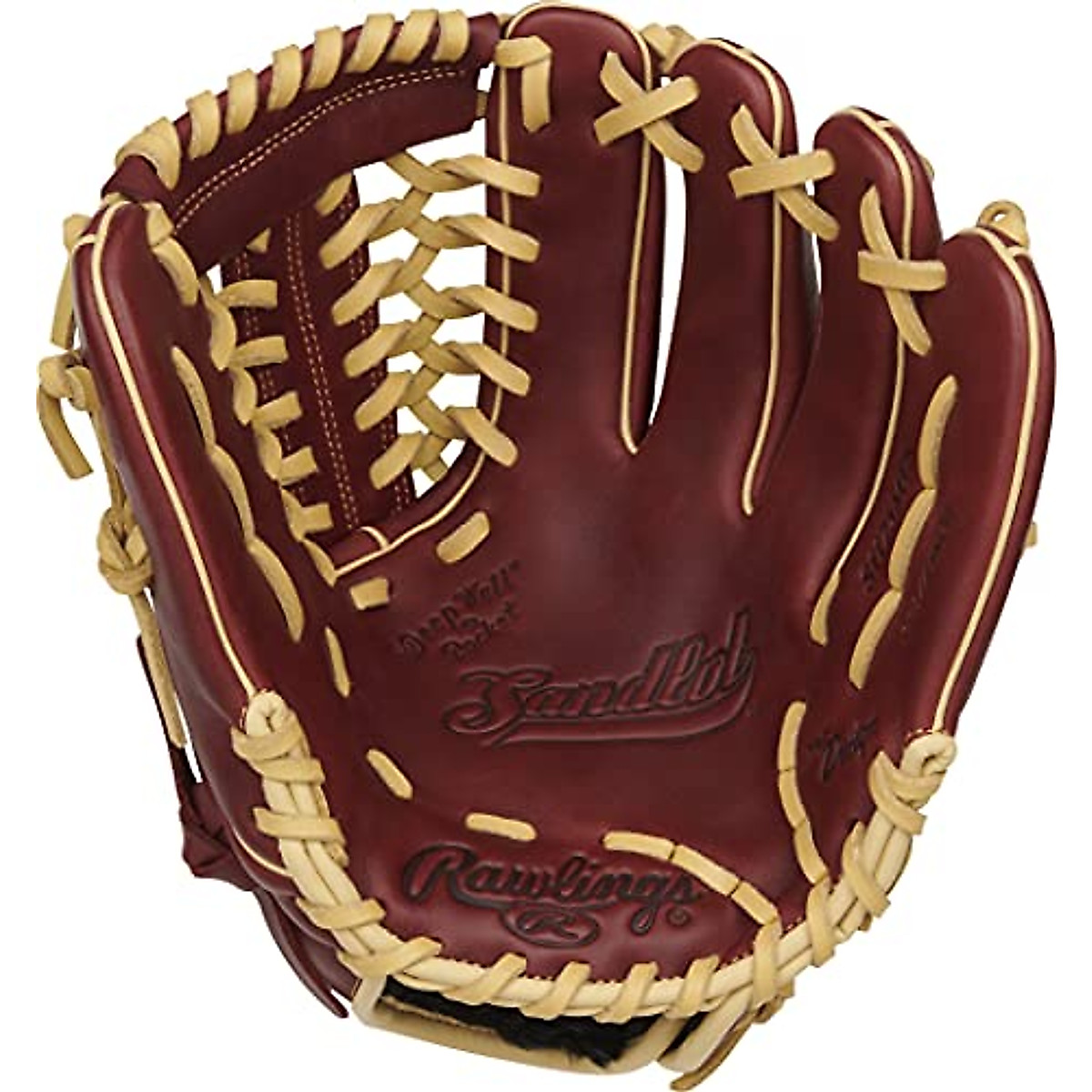 Rawlings | SANDLOT Baseball Glove | Left Hand Throw | 11.75" - Modified Trap-Eze Web, 11.75 inch - Trapeze Web - Burgundy