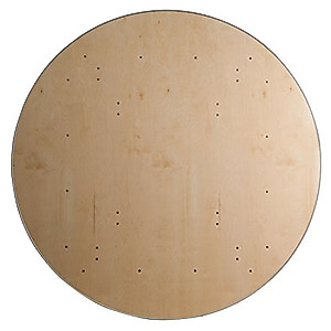 Flash Furniture 6-Foot Round HEAVY DUTY Birchwood Folding Banquet Table with METAL Edges