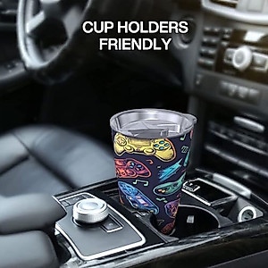 AYCZN Video Game 20 OZ Tumbler Stainless Steel Travel Coffee Mug, Colorful Insulated Water Bottle with Lid Leakproof Thermal Cup