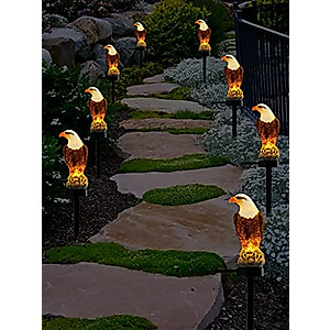 CHUANGFENG Eagle Figurine Garden Solar Stake Light Solar Eagle Lights Outdoor Decorative Bright Light Eagle Statue for Garden, Lawn,Patio,Yard Decoration (2pack