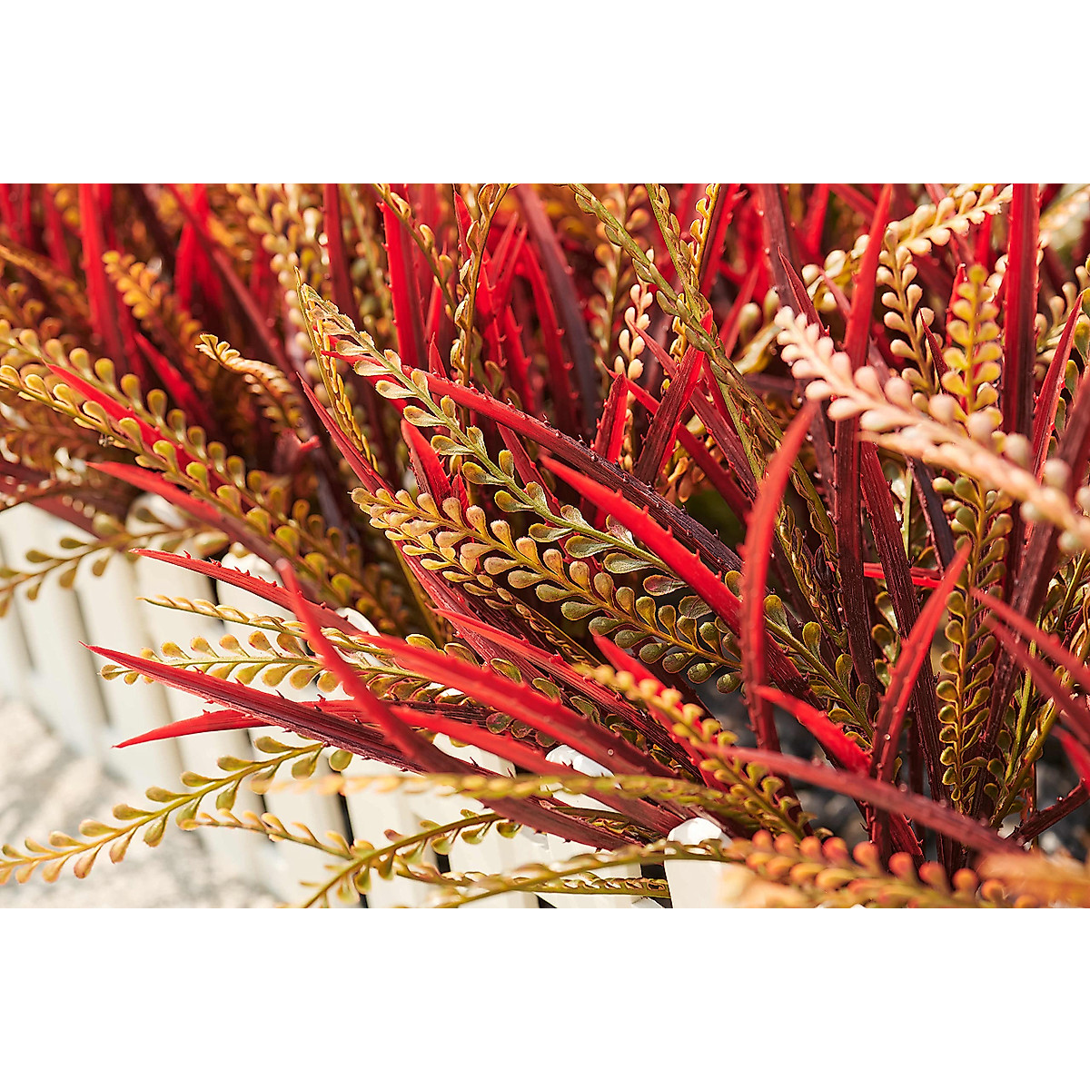 ALLUWONT Artificial Plants Greenery, Fake Fern Bush Plant Bushes Faux Outdoor UV Resistant Shrubs Plants Outside Hanging Planter Home Garden Decor(125M,Style,2)