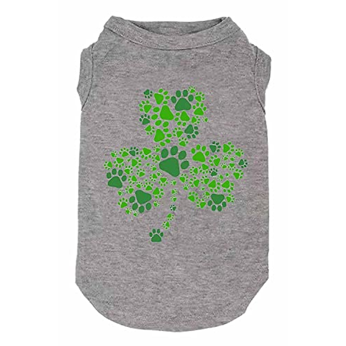 Dog Apparel Lucky Boy Letter Print Clover Shirts for Small Large Dog Vest Puppy Gift St Patrick's Day Costume (Medium, Grey02)