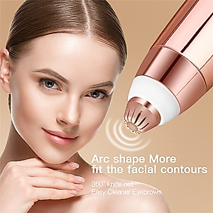 CkeyiN Electric Eyebrow Trimmer for Women, Portable Rechargeable Facial Hair Removal Epilator with LED Light