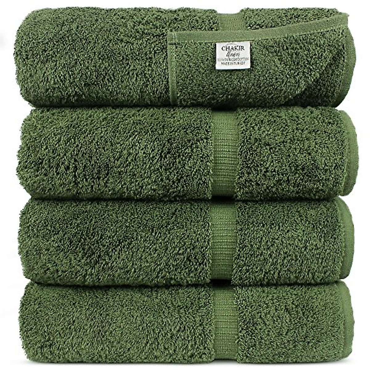 Chakir Turkish Linens Turkish Cotton Luxury Hotel & Spa Bath Towel, Bath Towel - Set of 4, Moss